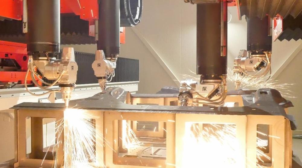 3D laser cutting system features four laser heads working simultaneously