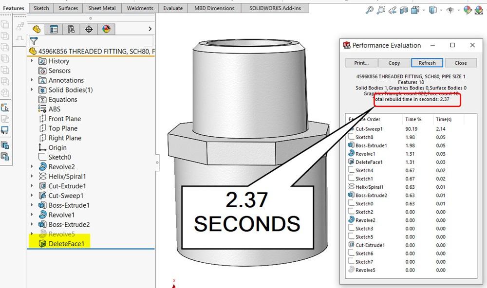 A review of tricks to reduce rebuild time in CAD modeling