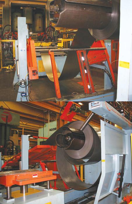 Auto stamper gets two coil feed lines for the size of one