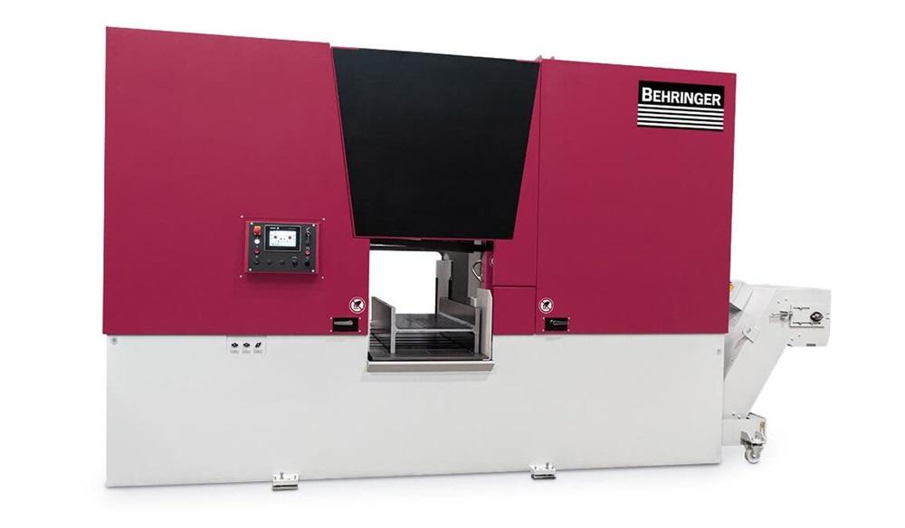 Automatic band saw cuts bundled and solid materials