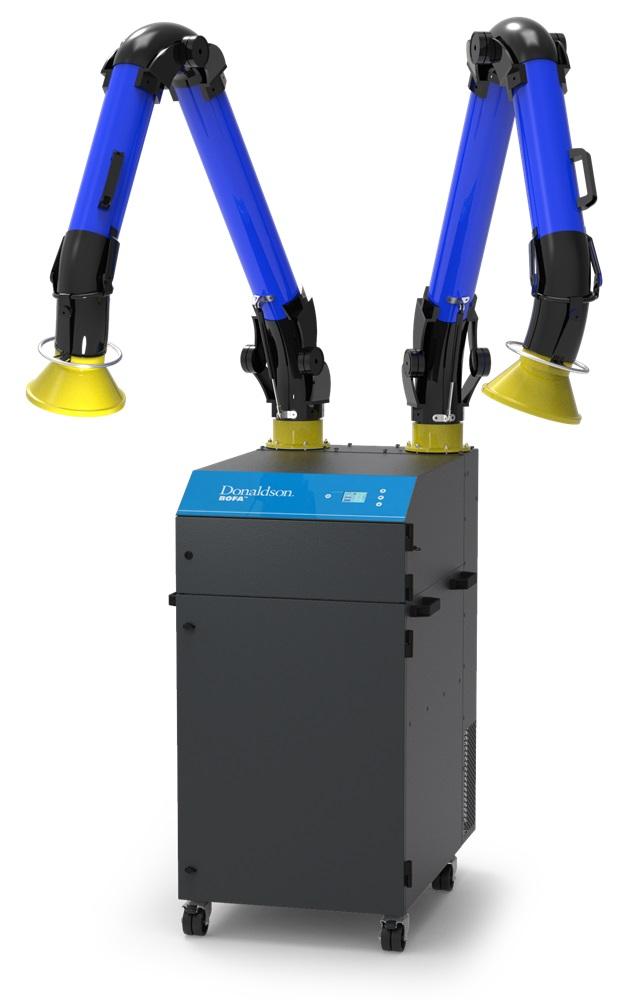 Extendable-arm mobile extraction system handles laser processing fumes