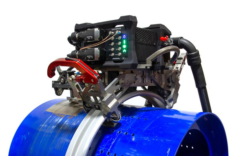 Inspecting the weld to ensure quality