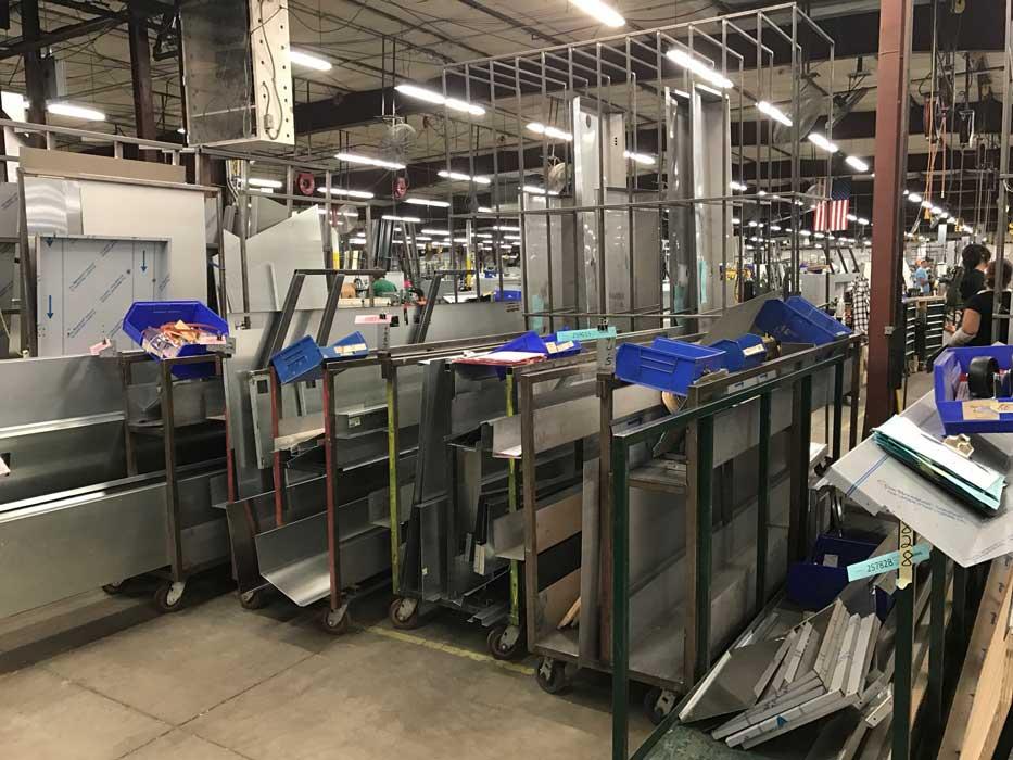 Metal fabricating in sequence, by color