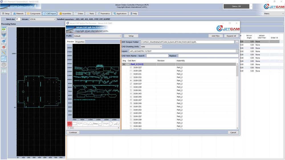 Orders controller updated for nesting software
