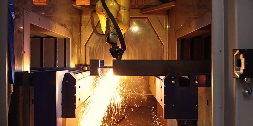 Robotic plasma beam coping system profiles pipe