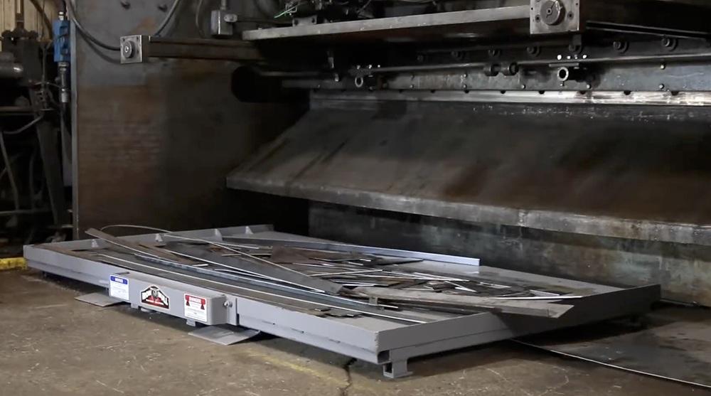 Skeleton hoppers simplify sheet and plate metal waste collection
