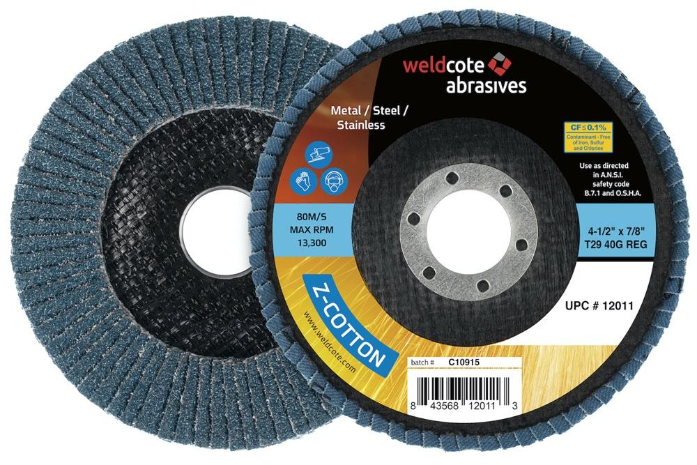 Zirconia flap discs feature flexible cotton backing for intricate contours